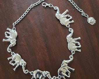 ANNE KLEIN Vintage 1990's Silver Elephant Modern Adjustable Chain Belt ...