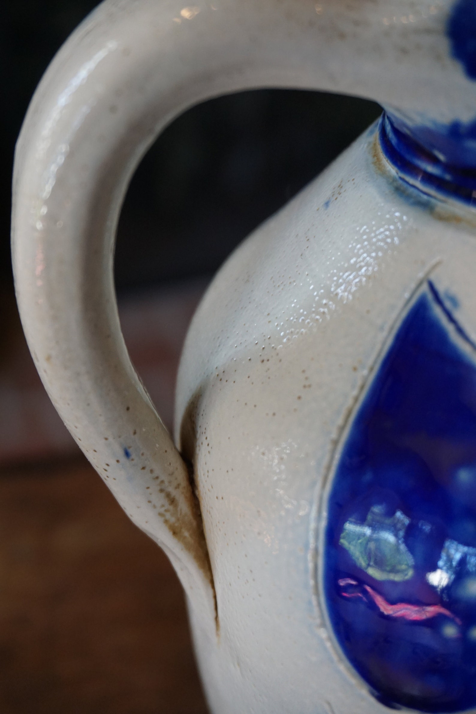 Vintage Cobalt Salt Glazed Pitcher Large Cobalt Pitcher | Etsy