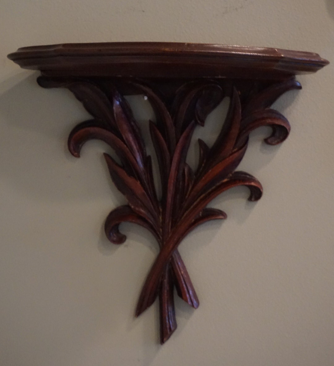 Vintage Mahogany Wall Sconce Bracket 1970s Mahogany Sconce - Etsy