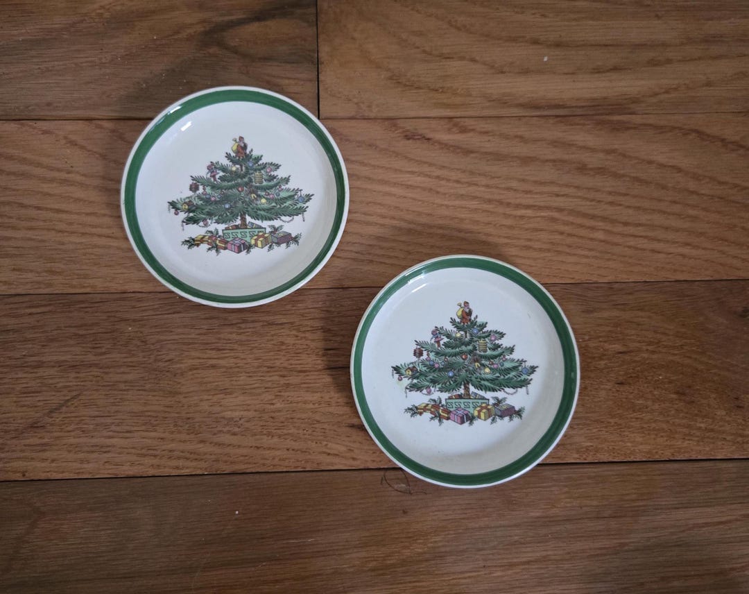 Vintage Spode Christmas Tree Coasters Made in England Set of Two ...