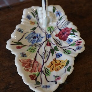 Vintage Blue Ridge Chintz Leaf Shaped Dish - 1950s Blue Ridge Southern ...