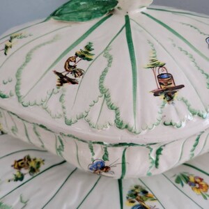 Vintage Italian Majolica Tureen Lettuce Tureen With Underplate Italian ...