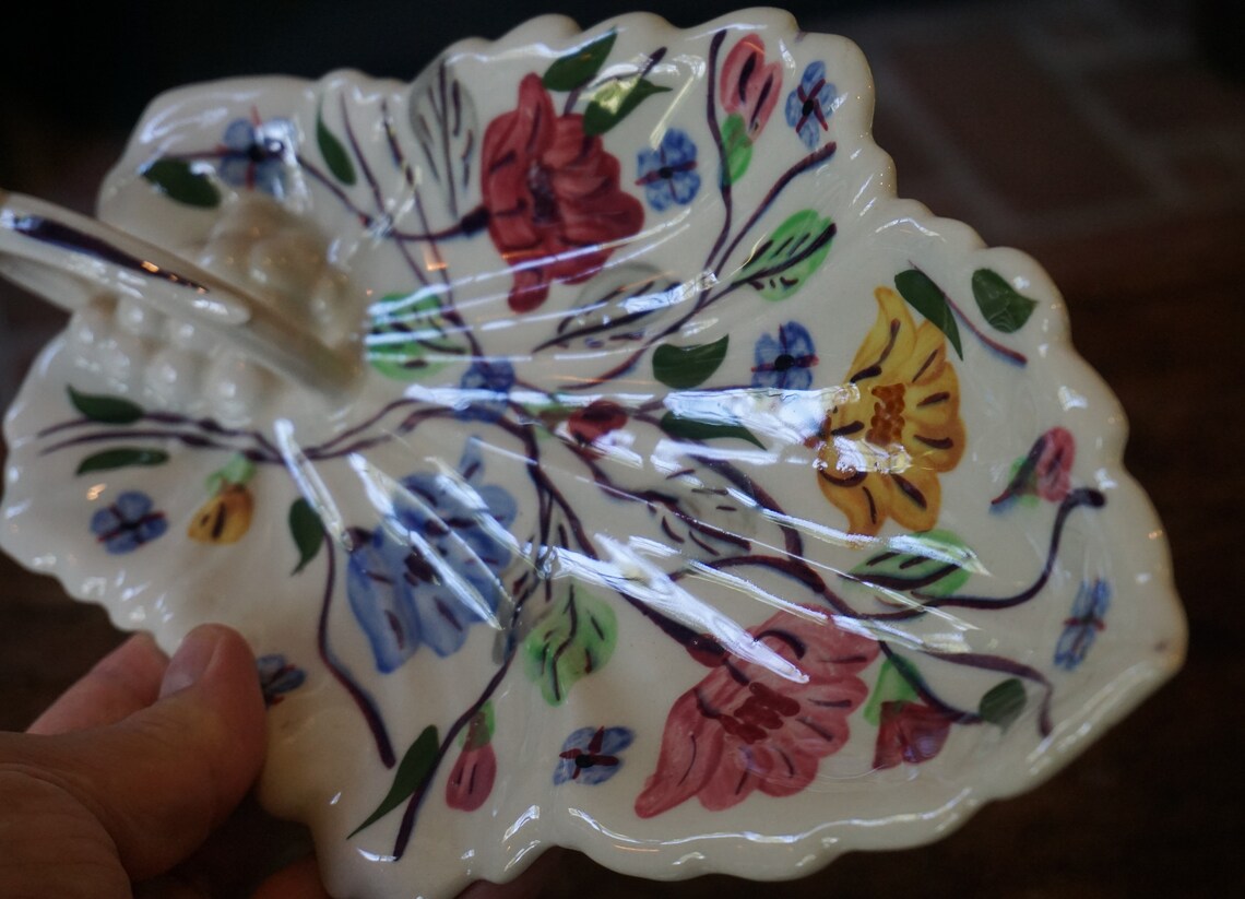 Vintage Blue Ridge Chintz Leaf Shaped Dish 1950s Blue Ridge - Etsy