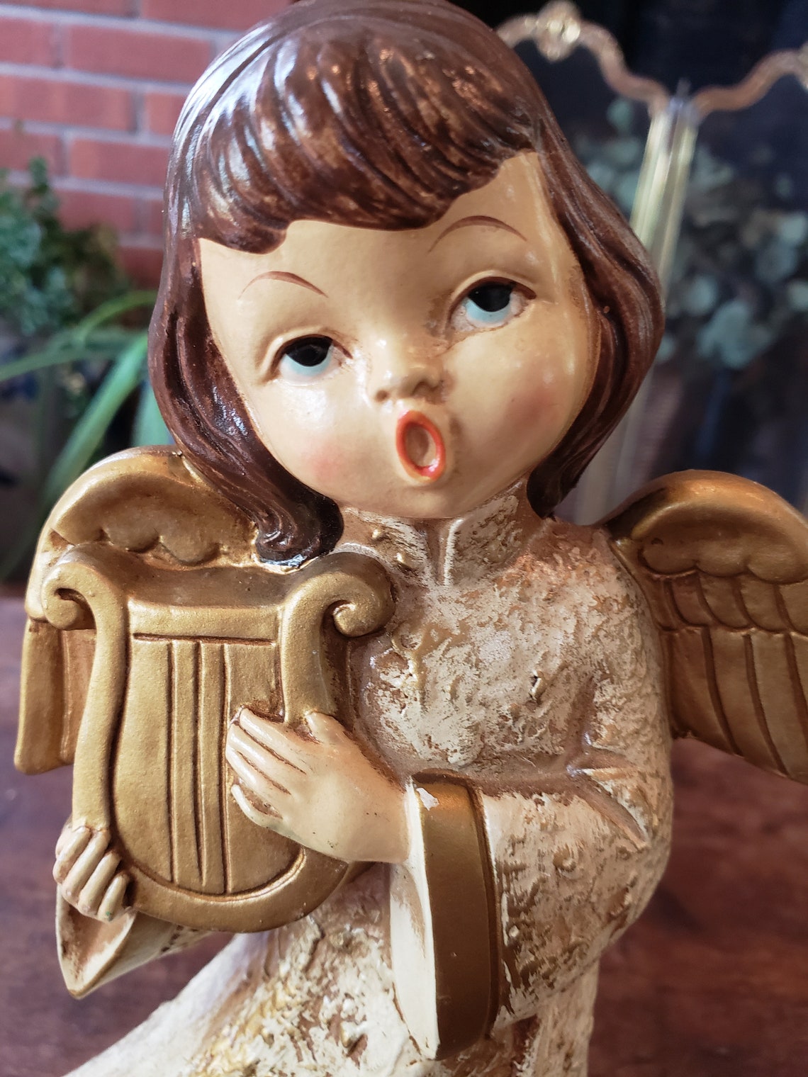 Vintage MCM Paper Mache Musical Angels Gold Angels Christmas - Etsy