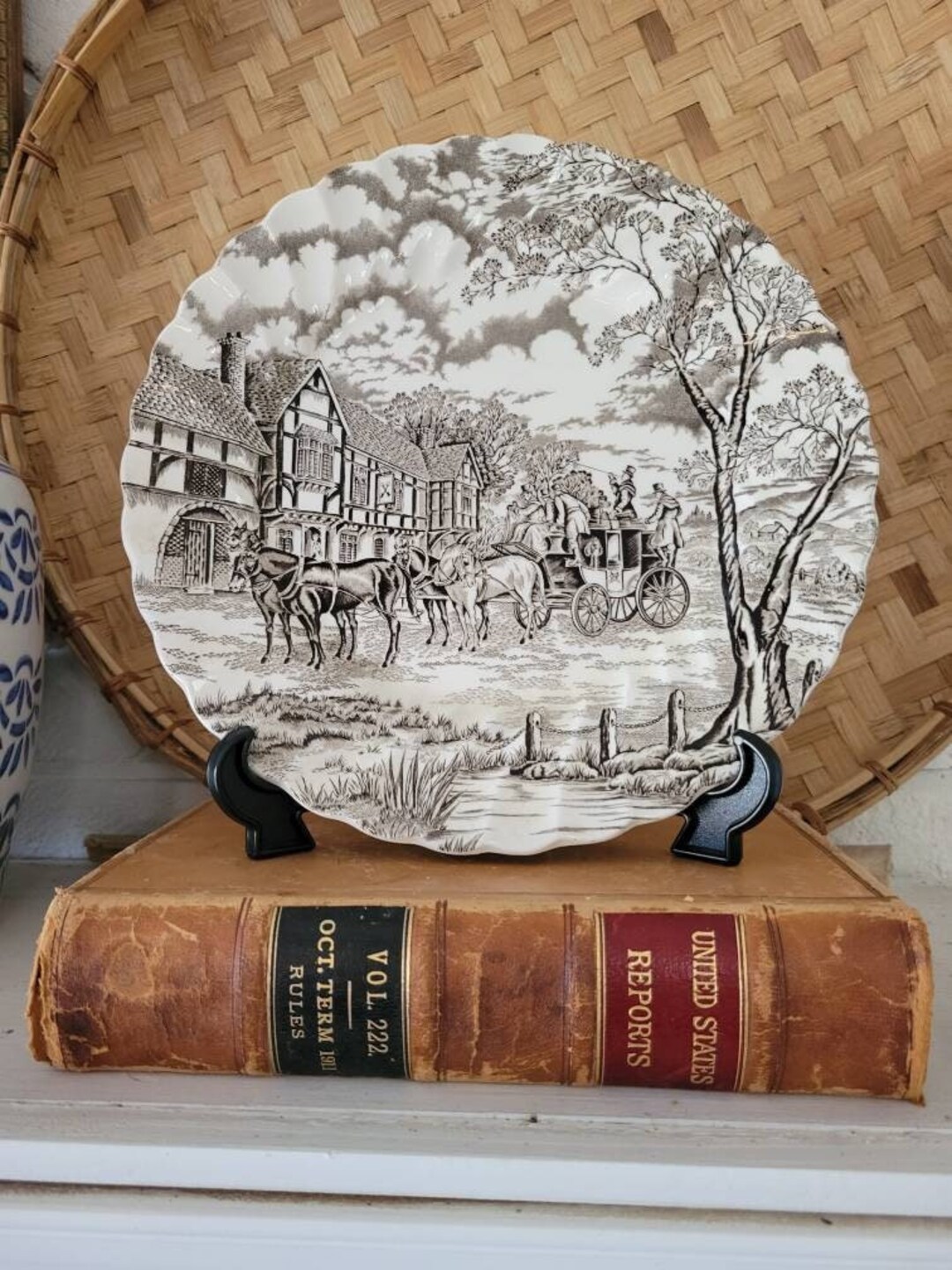 Vintage Transferware Plate Royal Mail Brown Dinner Plate Fine ...