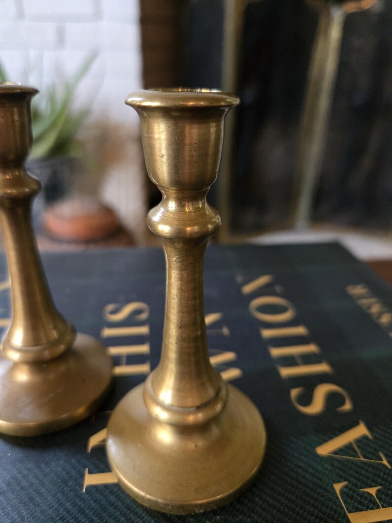 Antique Miniature Brass Candlesticks 3 7/8 Inches Tall - Etsy