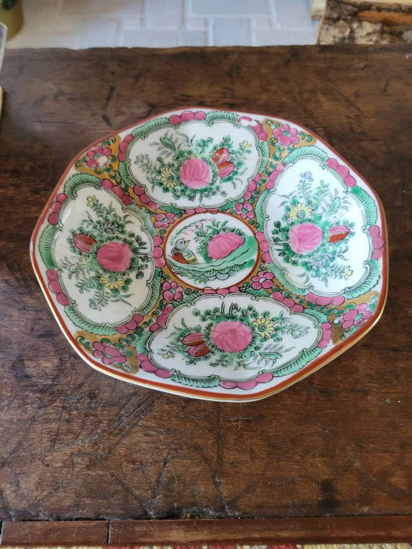 Famille Rose Footed Dish Decorative Chinese Dish Rose Medallion Footed ...