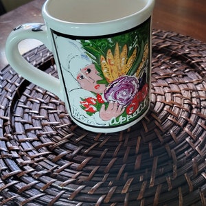 Vintage Nancy Thomas bon Appetit Mug American Folk Art Chef Tea or ...