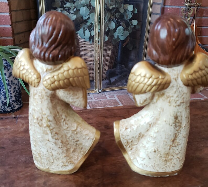 Vintage MCM Paper Mache Musical Angels Gold Angels Christmas - Etsy