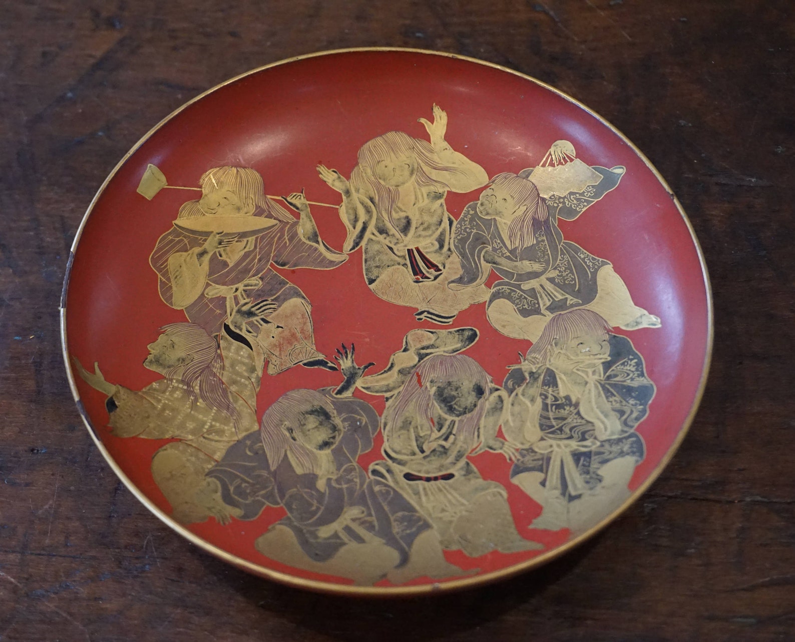 Vintage Japanese Orange Lacquer and Gold Bowl or Dish 1940s | Etsy