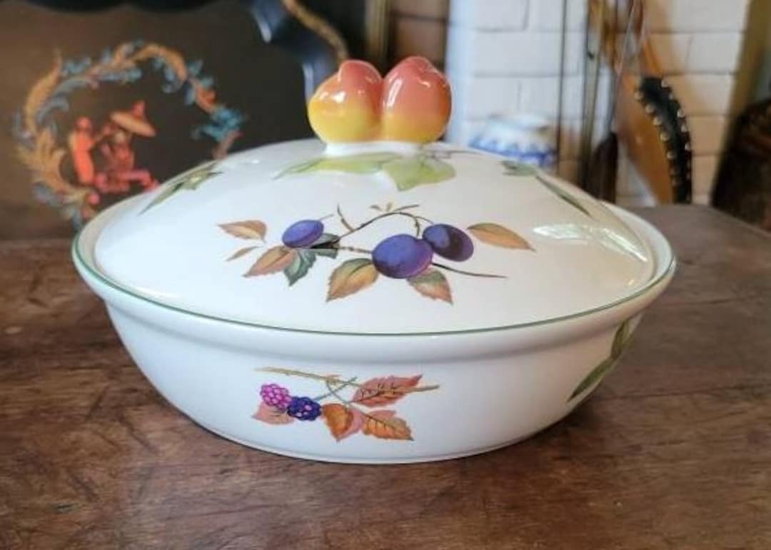 Vintage Evesham Vale Covered Vegetable Dish Royal Worcester Made in ...