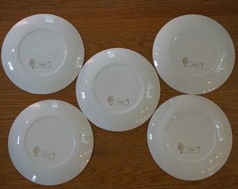 set of 5 Plates MCM Country Scene Plates Vintage Knowles Twin Oaks ...