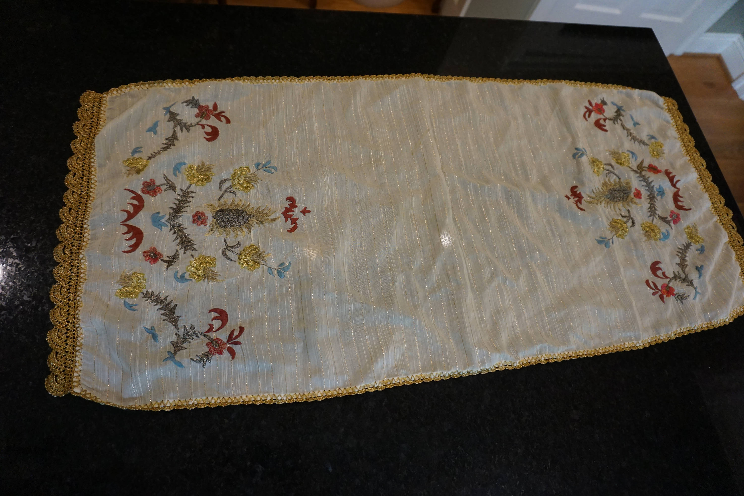 Vintage Embroidered Table Topper or Dresser Scarf Made of - Etsy