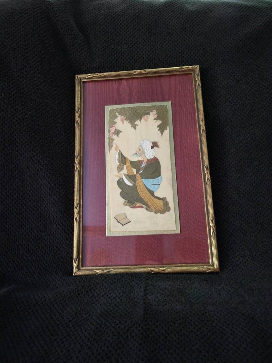 Vintage Persian Painting on Bone Persian Miniature Painting on Bone Ali ...
