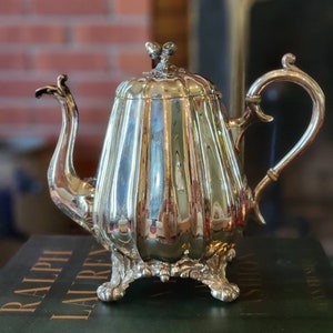 Antique Silverplate Teapot With Acorn Finial Victorian Silver - Etsy