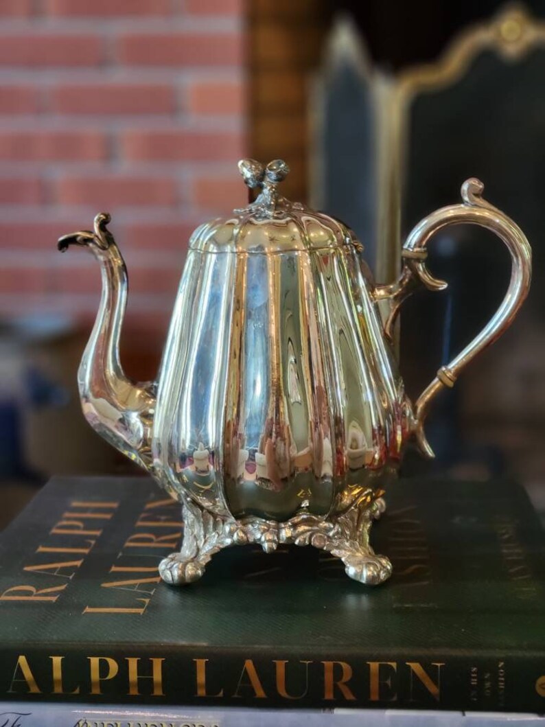 Antique Silverplate Teapot With Acorn Finial Victorian Silver - Etsy
