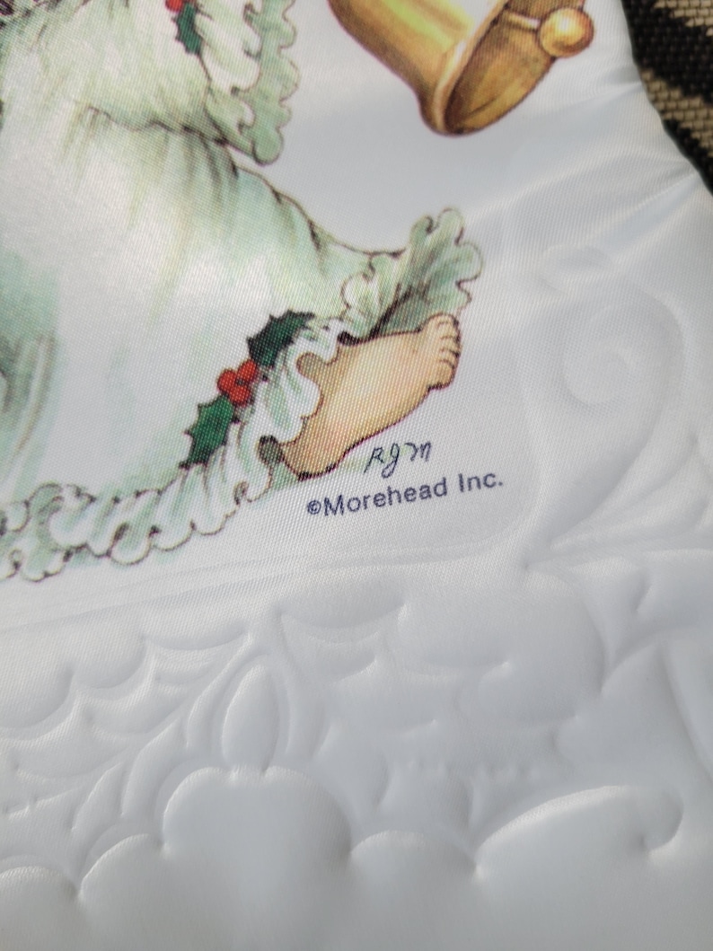 Vintage 1980s Ruth Morehead Holly Babes White Satin and Lace Christmas ...