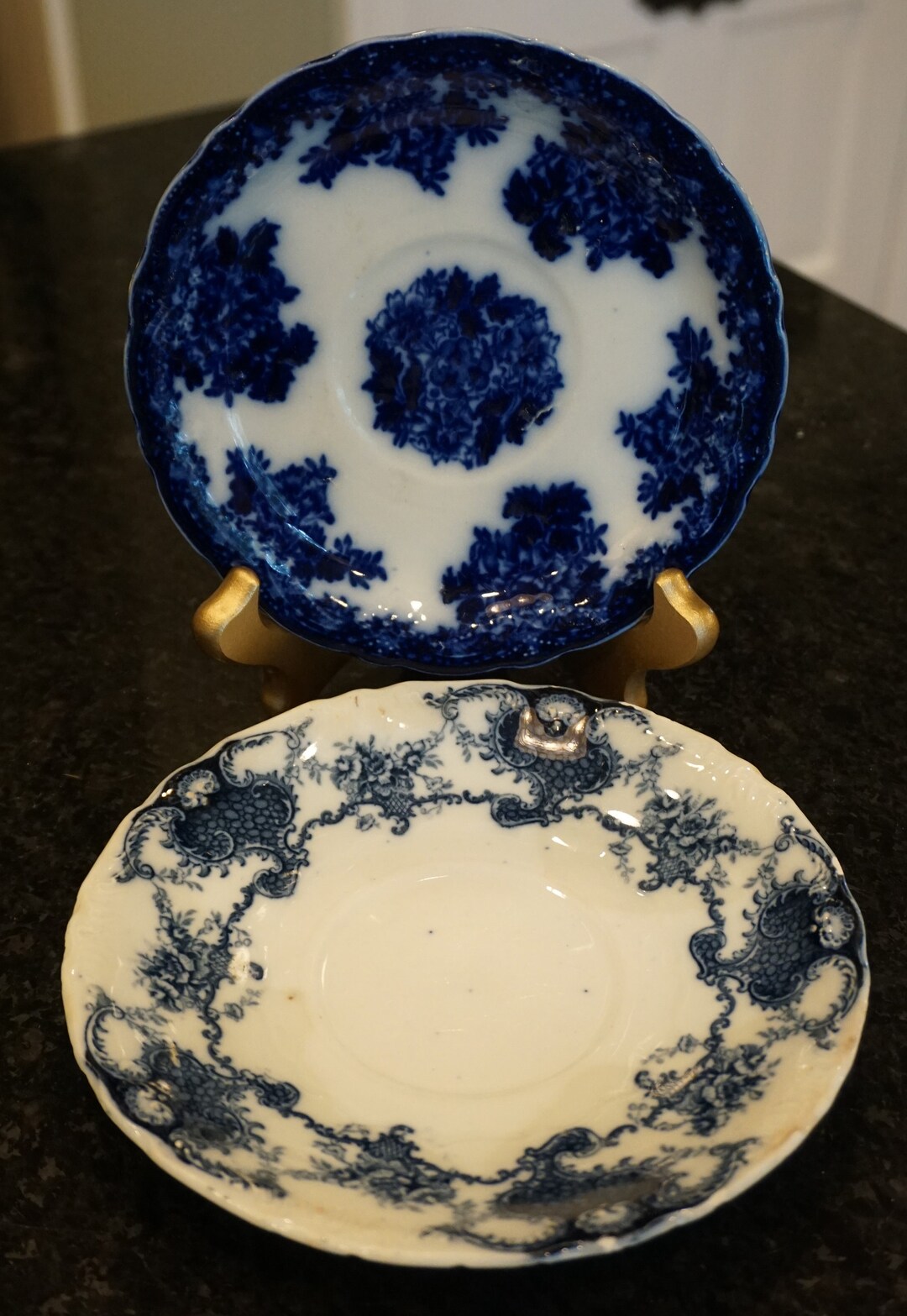 Antique Flow Blue Saucers 1910s Flow Blue Flow Blue Louvre Flow Blue ...
