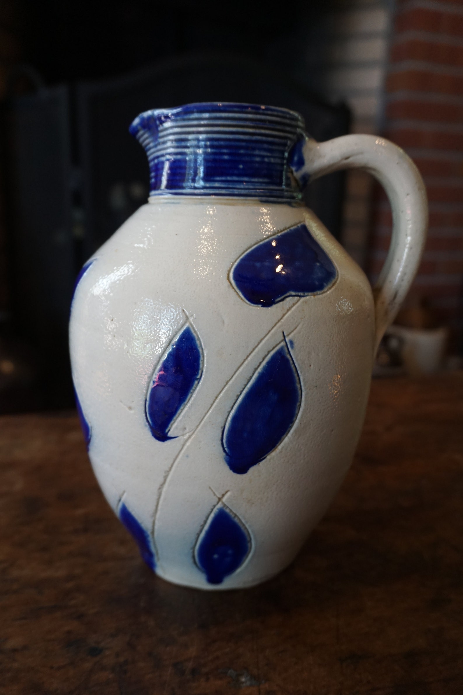 Vintage Cobalt Salt Glazed Pitcher Large Cobalt Pitcher | Etsy