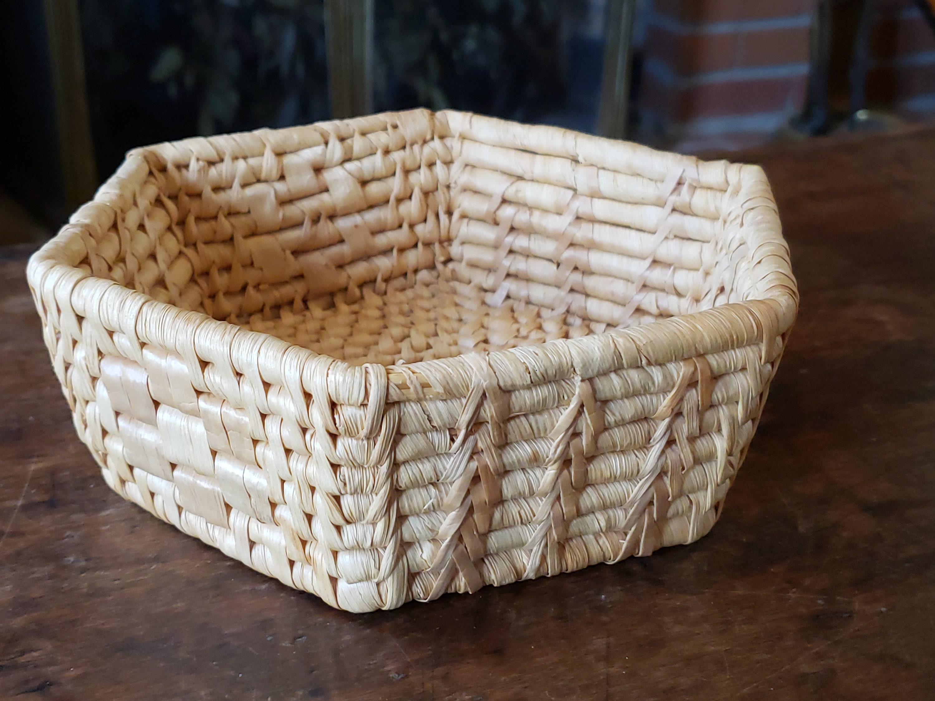 Vintage Yucca Basket 1990s Hexagonal Yucca Basket | Etsy