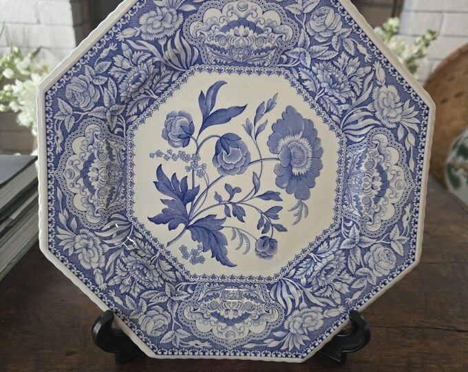 Spode Blue Room Sutherland Collection "floral" Octagonal Plate - Etsy