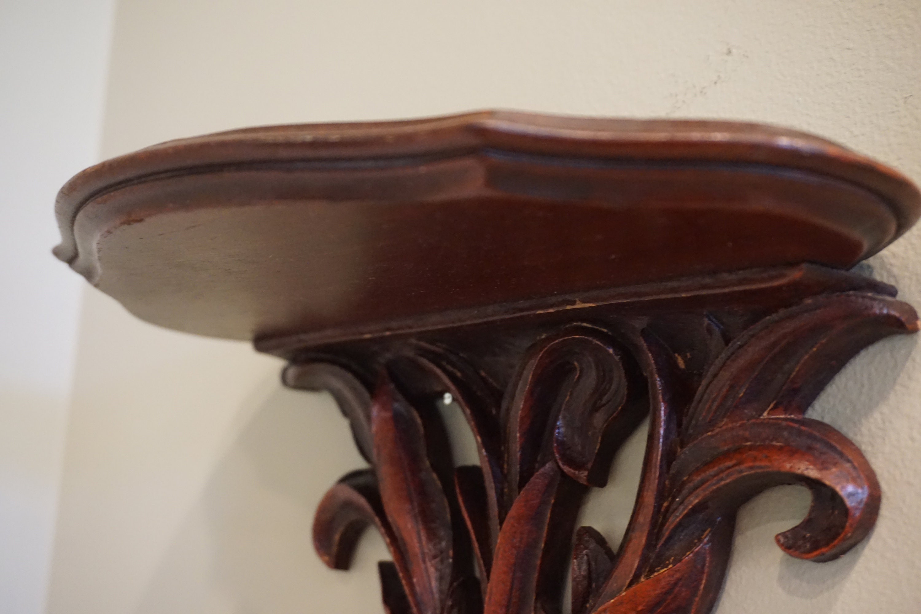 Vintage Mahogany Wall Sconce Bracket 1970s Mahogany Sconce - Etsy