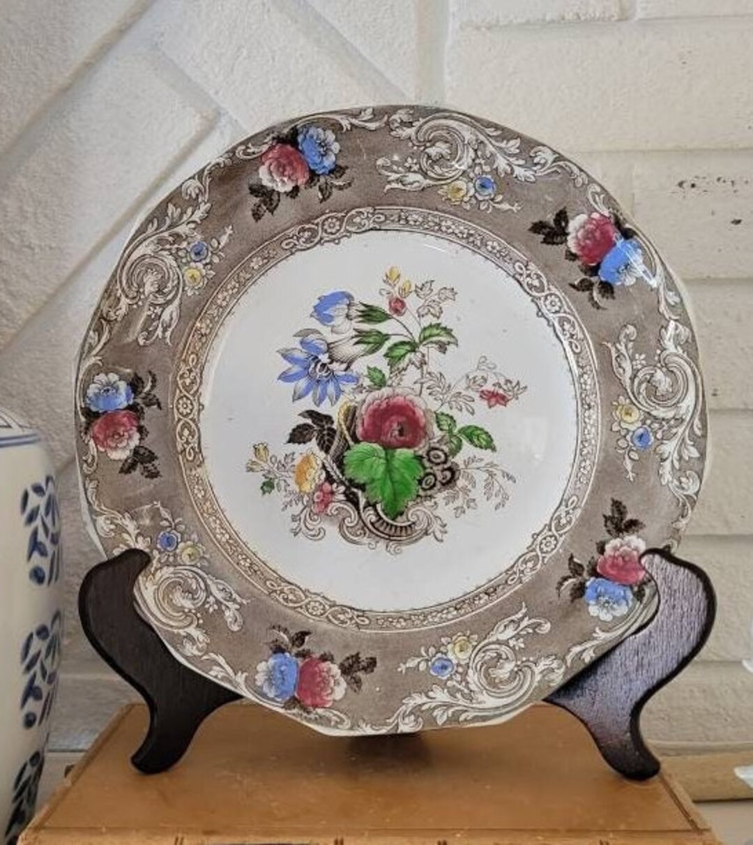 Antique E. Challinor canella Transferware Plate Victorian Transferware ...