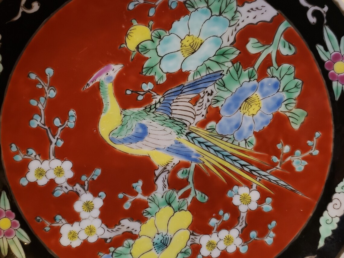 Vintage 1930s Japanese Pheasant Plate – Hand-painted Chinoiserie - Etsy