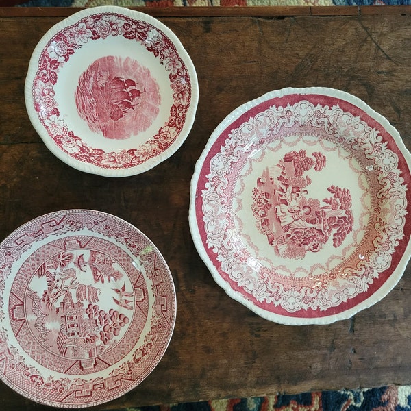 Vintage Pink Plate - Etsy