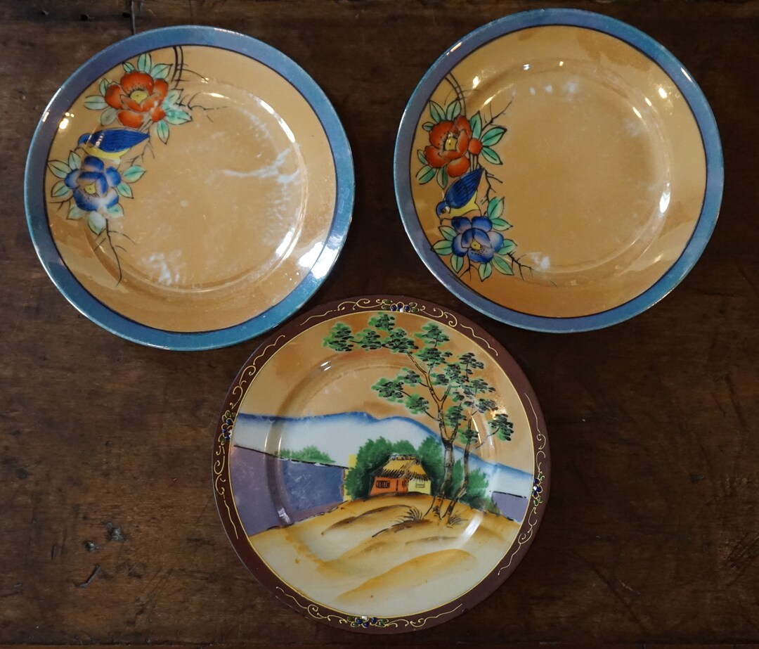 Vintage Luster Ware Plates - Collection of 3 1950s Luster Ware Plates ...