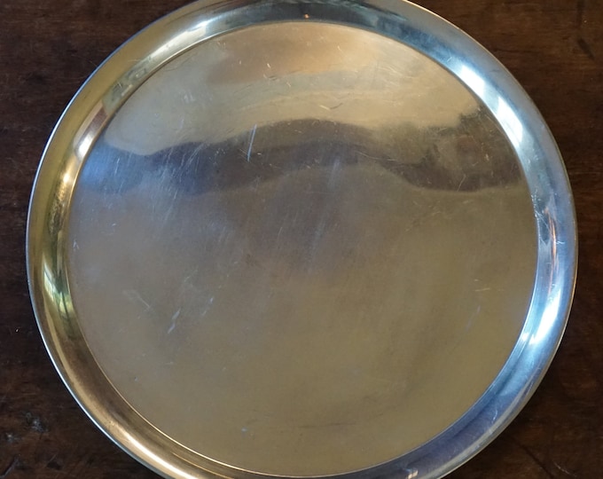 Vintage Stieff Pewter Tray - 12 Inch Round Pewter Tray - ATC P18-7 ...