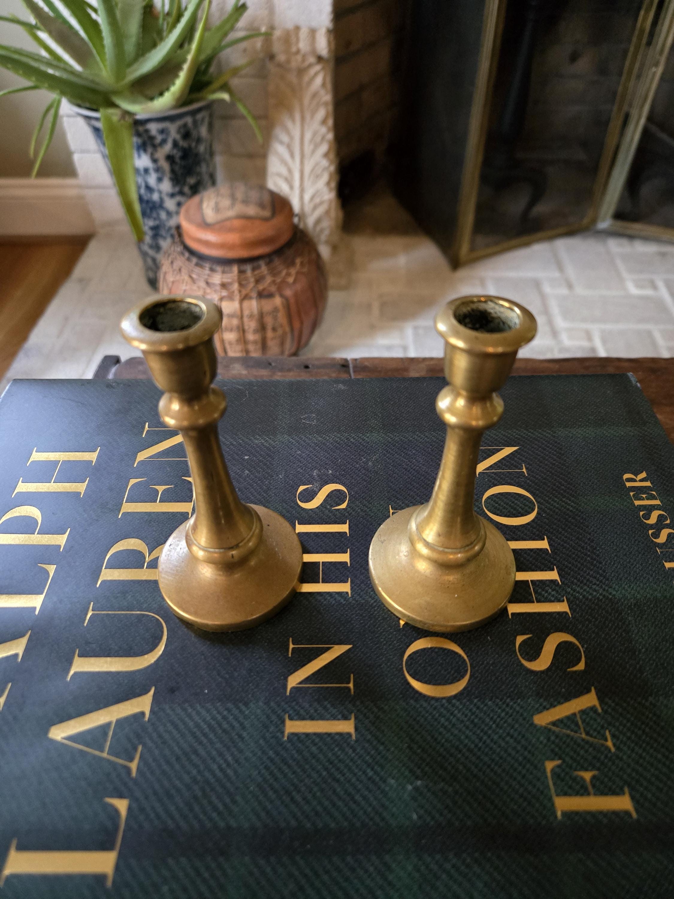Antique Miniature Brass Candlesticks 3 7/8 Inches Tall - Etsy