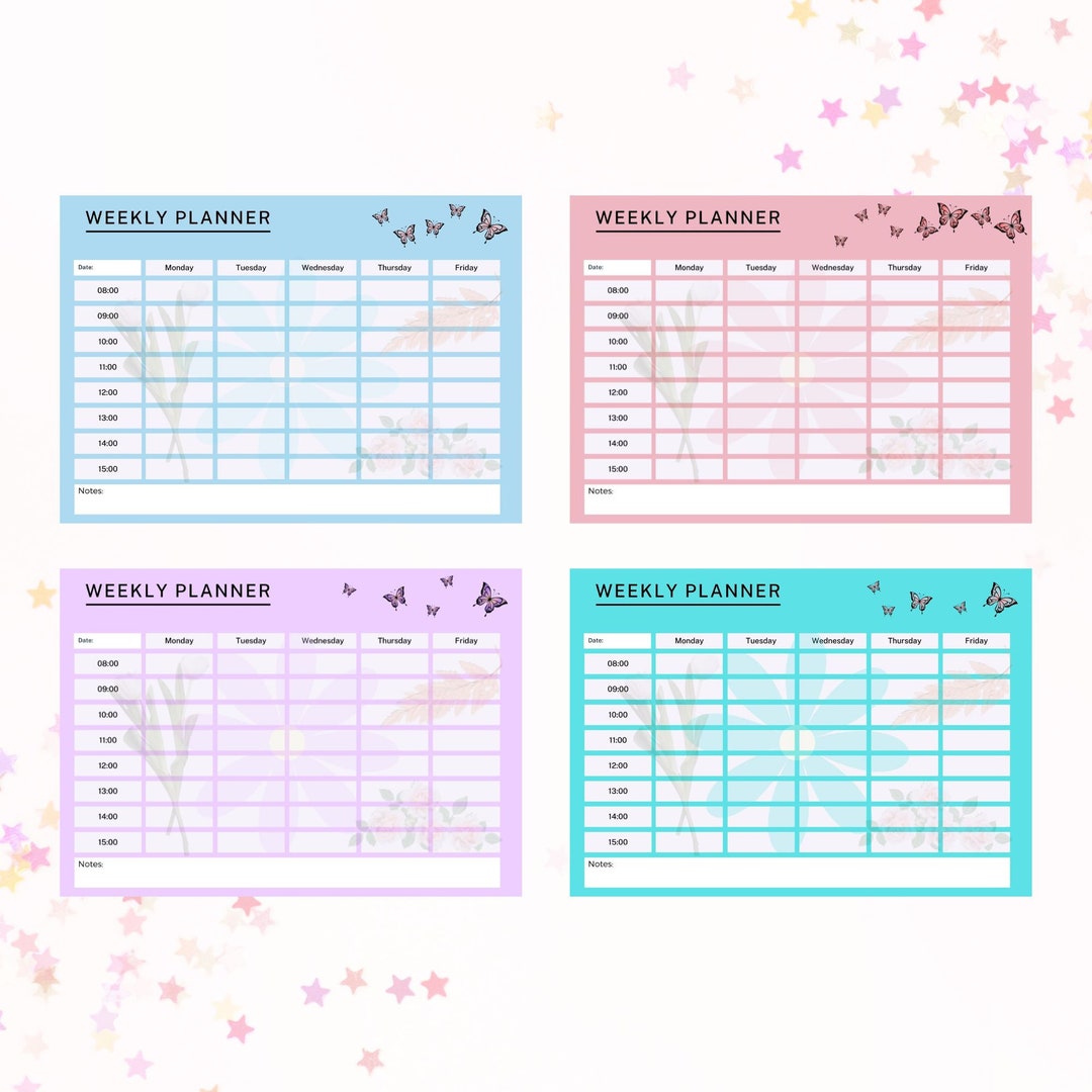 Printable Weekly Day Planner X 4 | A4 Size | Productivity | to Do List ...