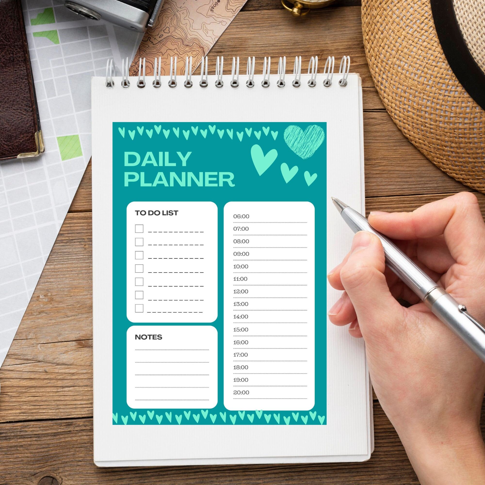 Printable Heart Daily Planners | Set of Four | Downloadable A4 Planners ...