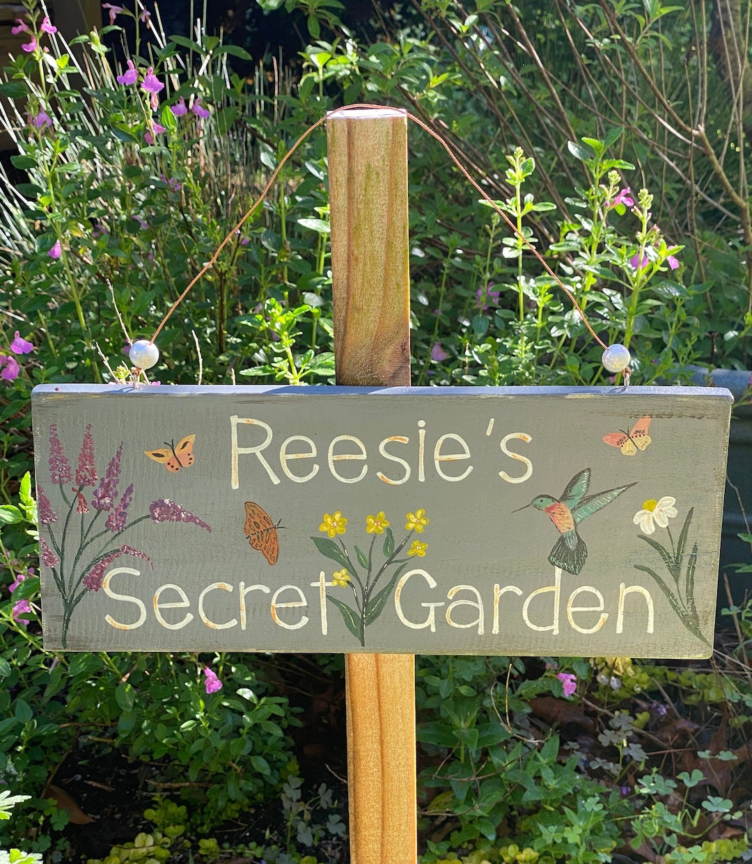 Personalized Hand Painted Sign, Garden Sign, Custom Outdoor Sign ...