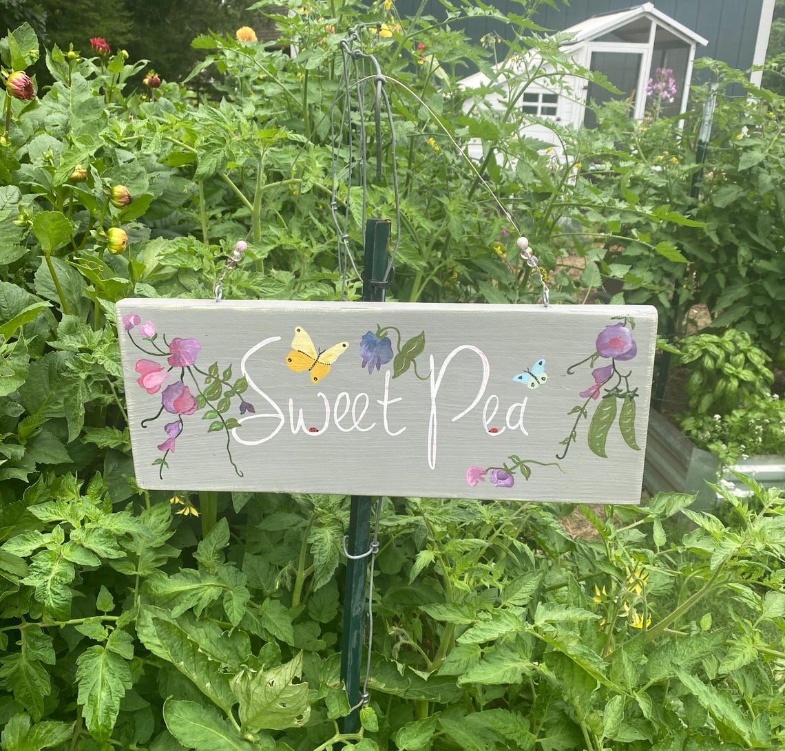 Hand Painted Wood Fairy Garden Sign, Whimsical Enchanted Outdoor Decor ...
