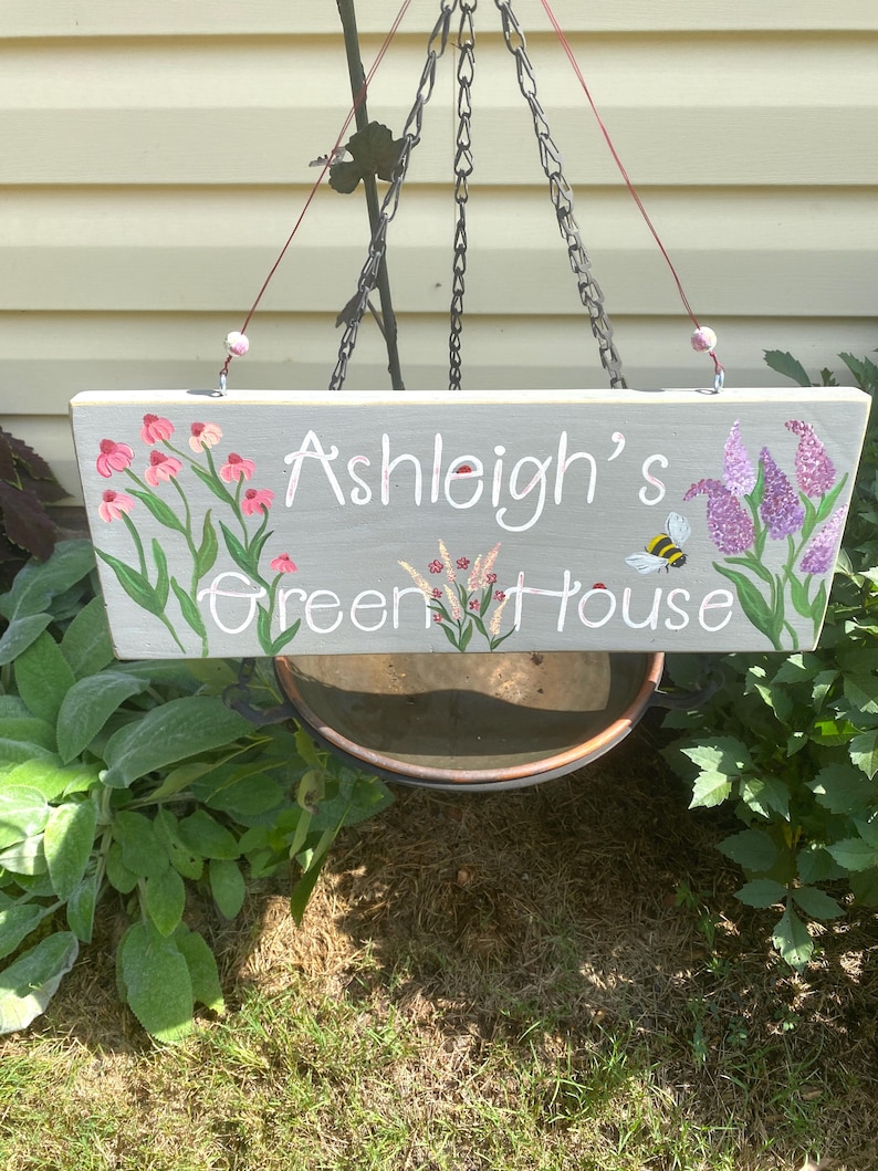 Personalized Hand Painted Garden Sign: Custom Outdoor Decor Gift - Etsy