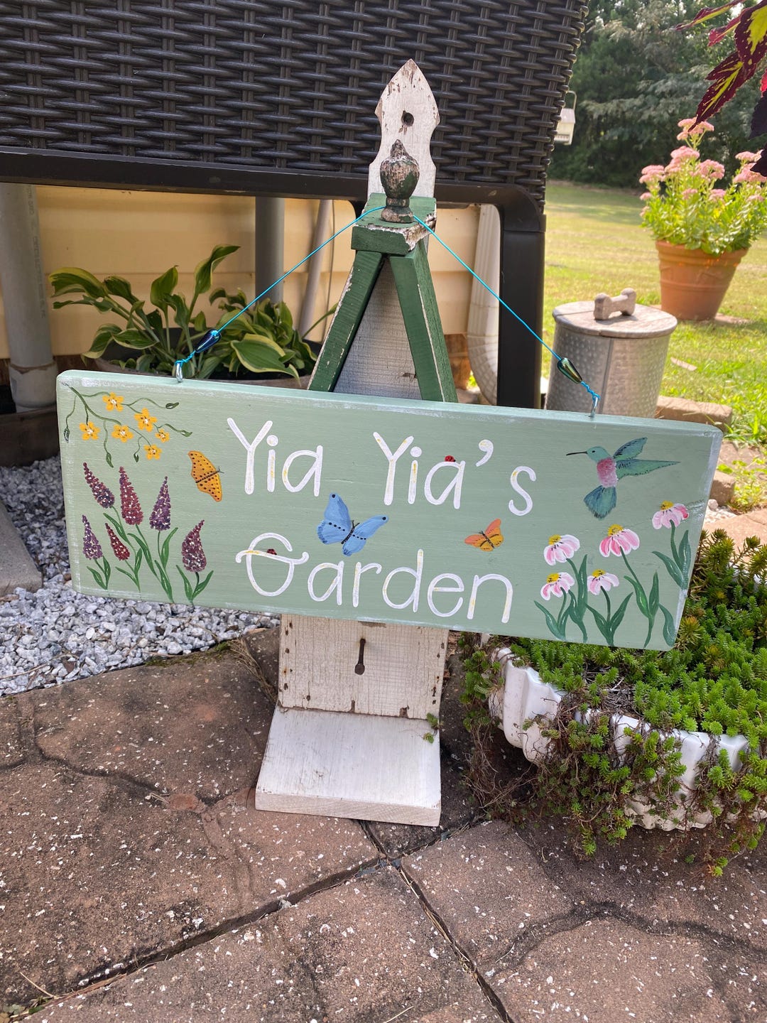 Personalized Hand Painted Garden Sign: Custom Outdoor Decor - Etsy