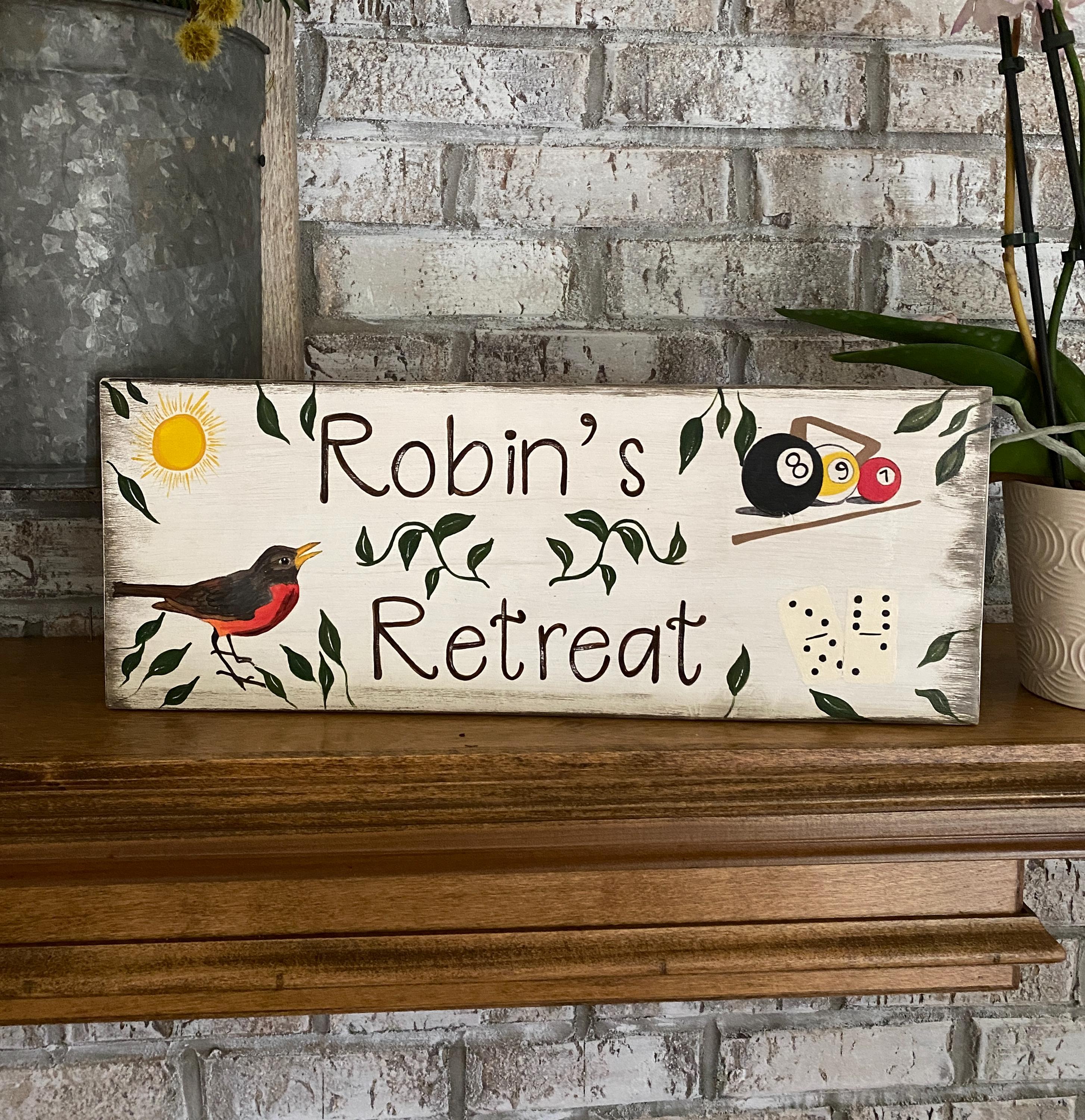 Customizable Hand Painted Garden Sign With Flowers and Bees, Custom ...