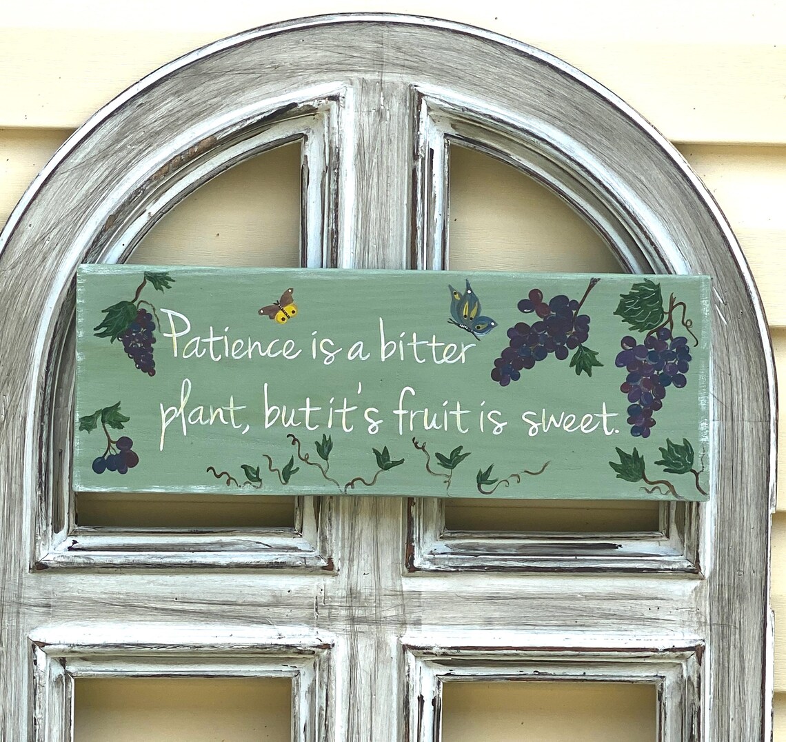 Customizable Hand Painted Garden Sign With Flowers and Bees, Custom ...