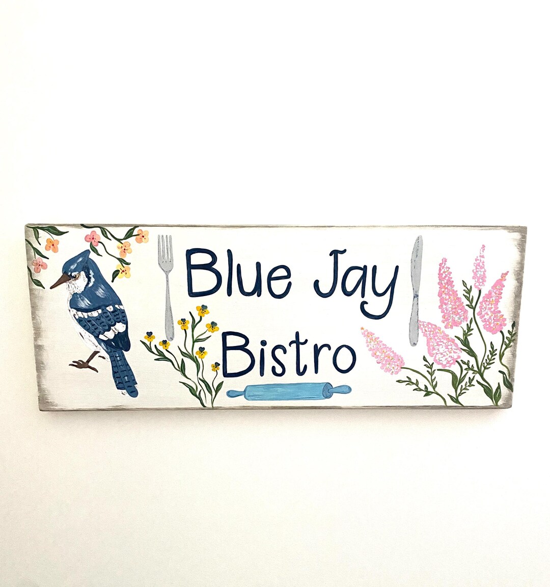 Custom Hand Painted Sign, 20" X 8" Kitchen Bistro Sign, Custom Indoor ...