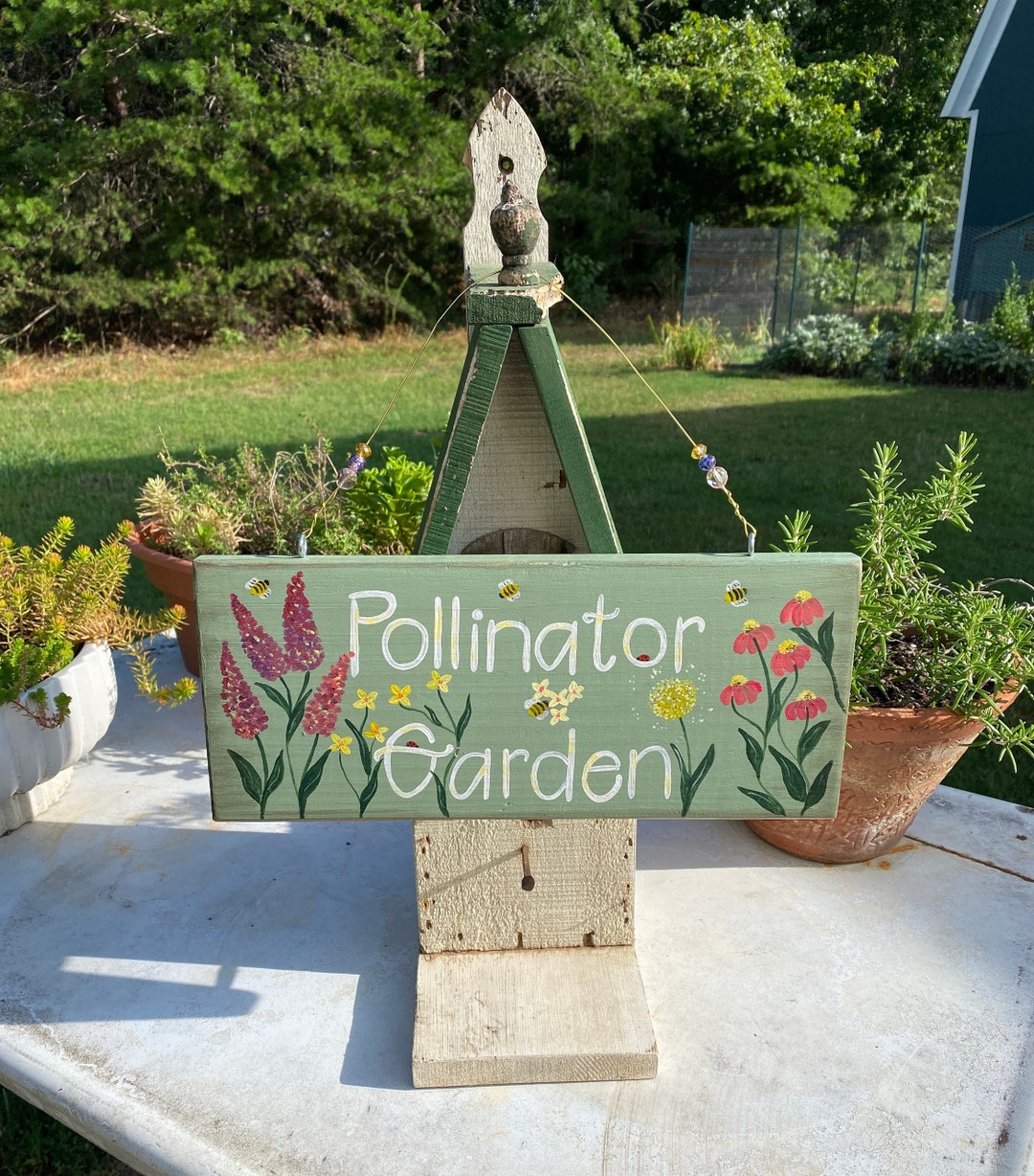Pollinator Garden, Rustic Wood Sign, Garden Gift, Garden Sign, Custom ...