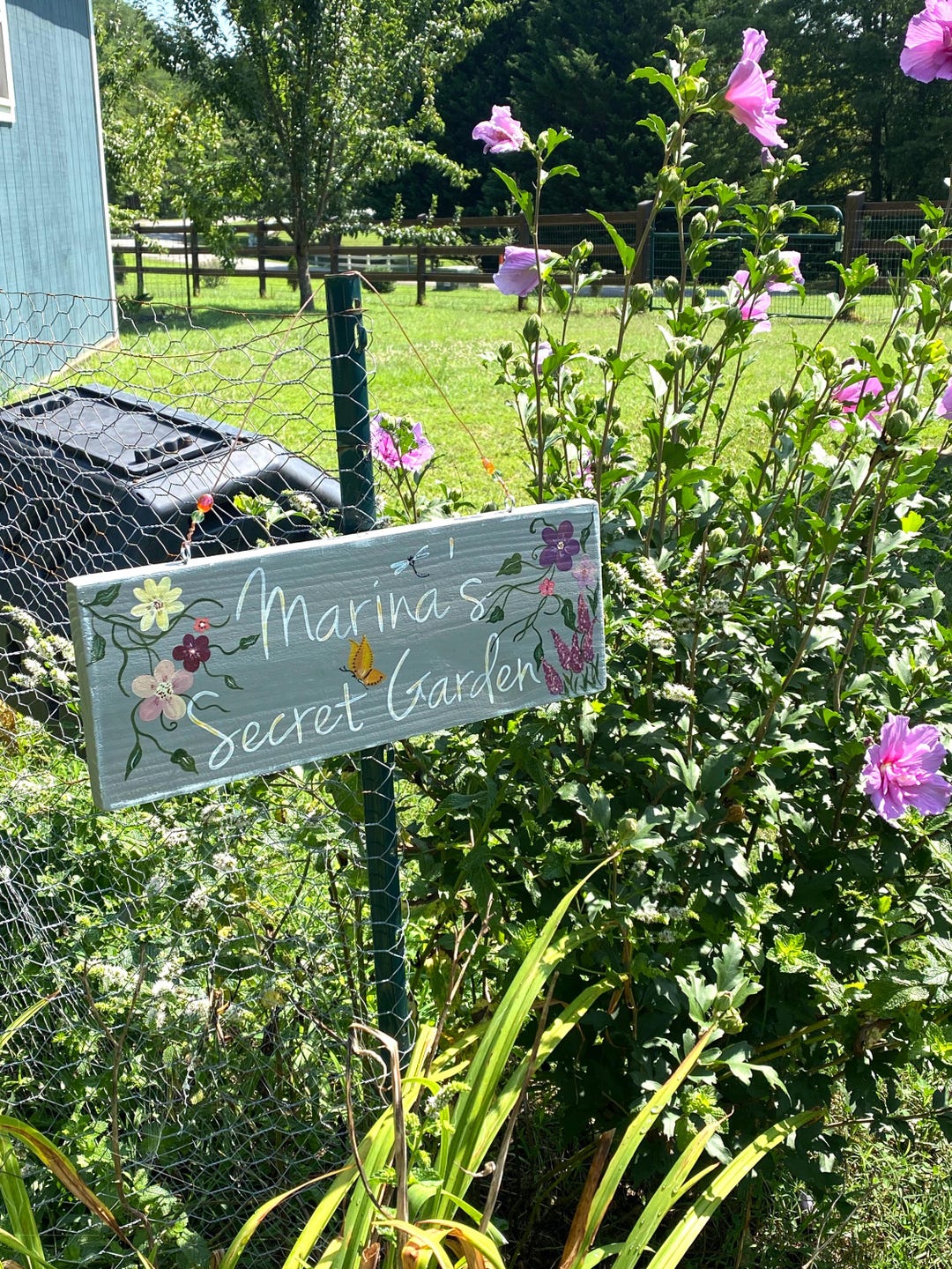 Personalized Hand Painted Garden Sign – Custom Wooden Decor - Etsy