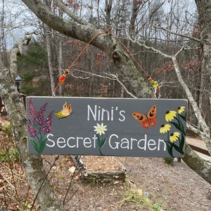 Personalized Hand Painted Sign, Garden Sign, Custom Outdoor Sign ...