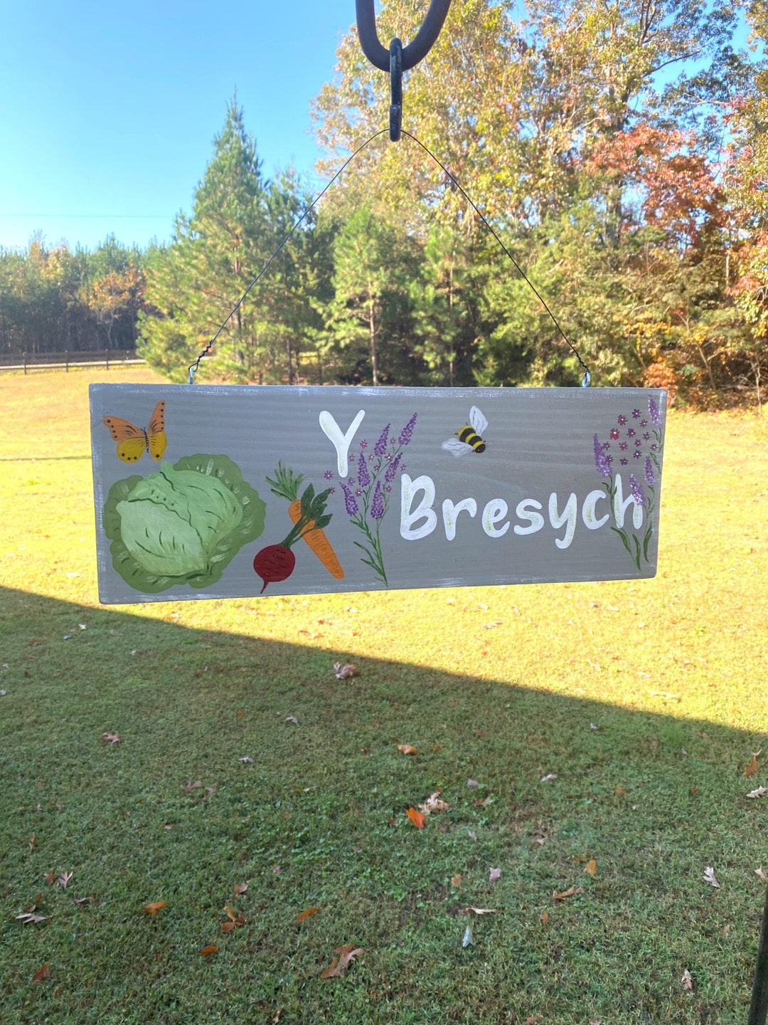 Custom Hand Painted Sign, 16" X 6" Garden Sign, Custom Outdoor Sign ...