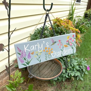 Personalized Hand Painted Garden Sign: Custom Outdoor Decor Gift - Etsy