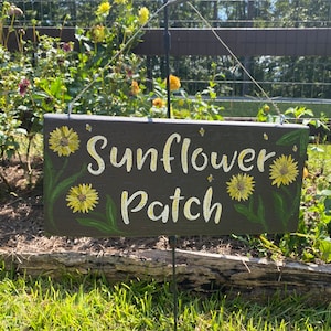Sunflowers Garden Sign Garden Decor Sunflower Patch - Etsy