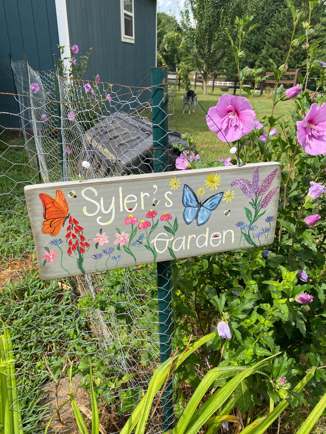 Personalized Hand Painted Sign, Garden Sign, Custom Outdoor Sign ...