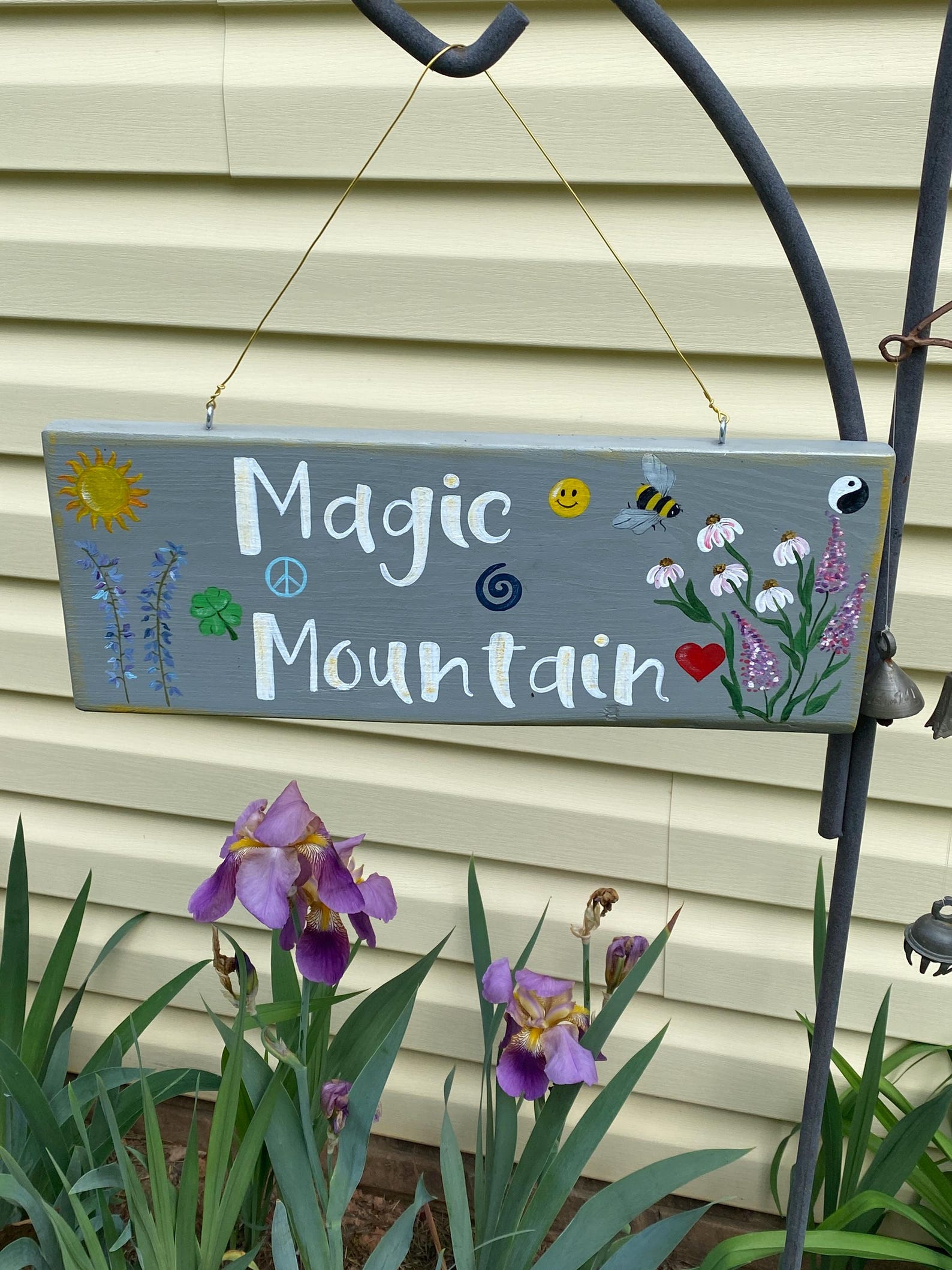 Hand Painted Wood Fairy Garden Sign, Whimsical Enchanted Outdoor Decor ...