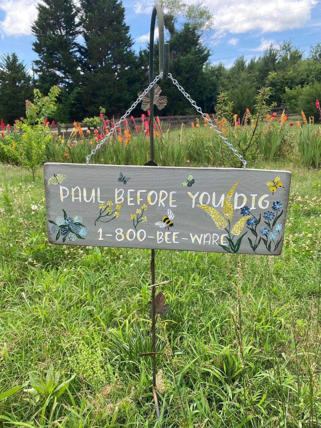 Custom Hand Painted Sign, Garden Sign, Custom Outdoor Sign, Garden Sign ...